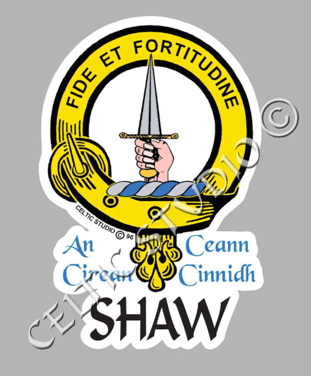 Shaw Clan Crest Decal | Custom Scottish Heritage Car & Laptop Stickers ...