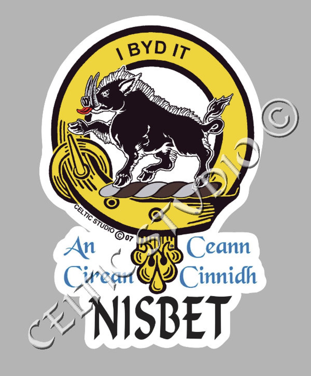 Nisbet Clan Crest Decal | Custom Scottish Heritage Car & Laptop ...