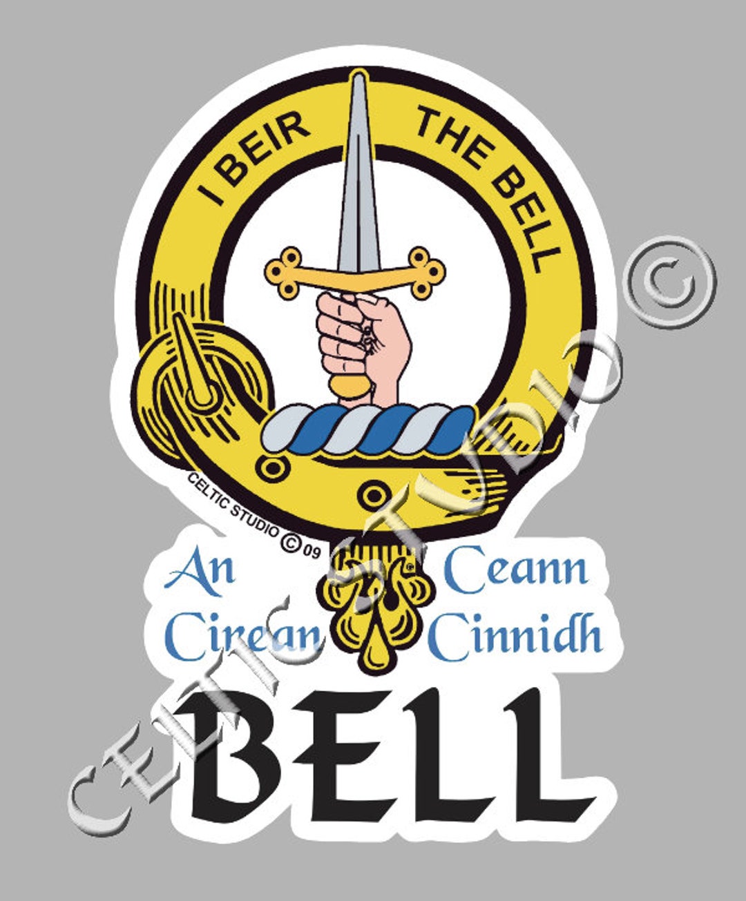 Bell Clan Crest Decal | Custom Scottish Heritage Car & Laptop Stickers ...