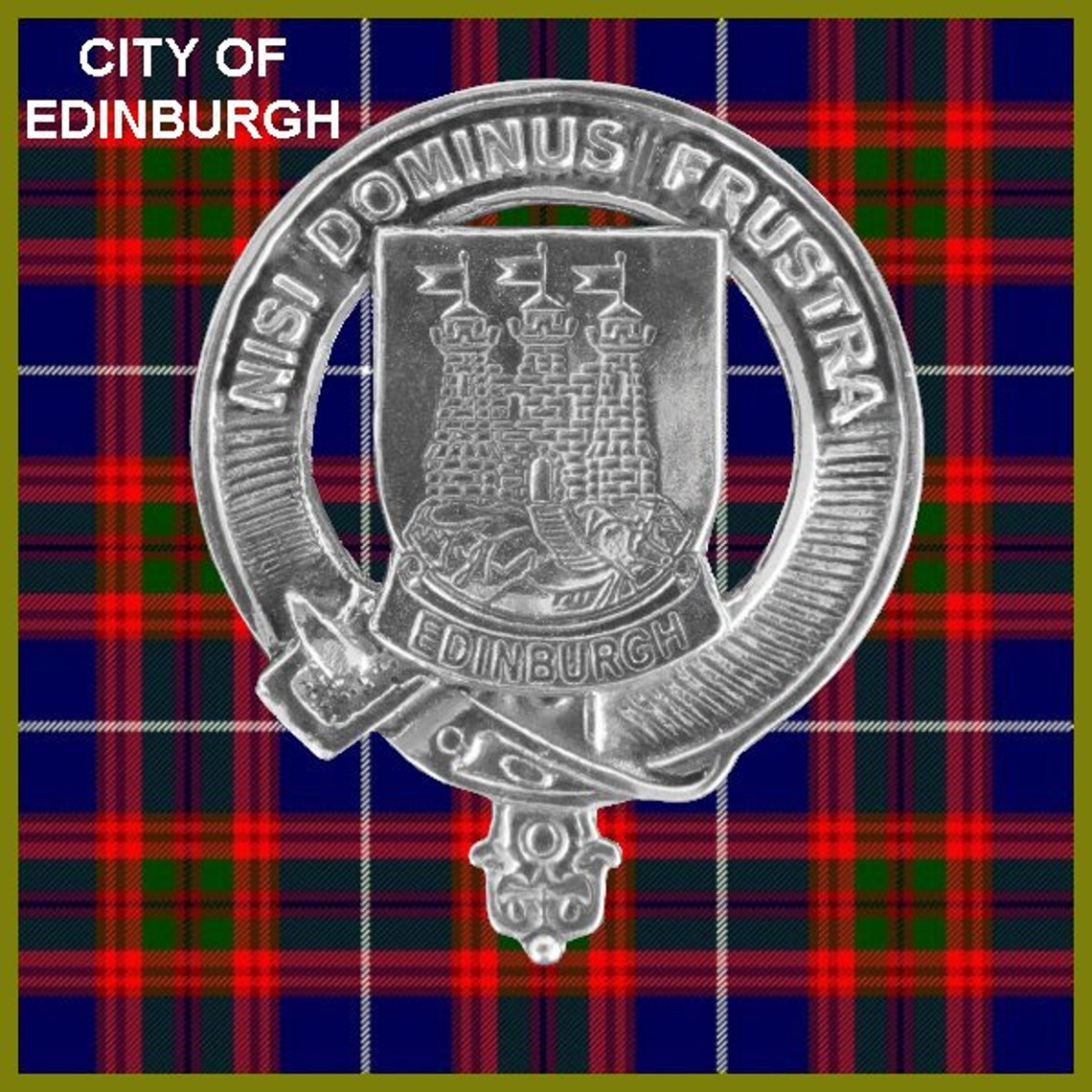 Scottish City of Edinburgh Crest Badge Plaid Brooch - Etsy