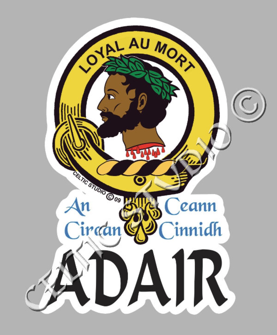 Adair Clan Crest Decal | Custom Scottish Heritage Car & Laptop Stickers ...