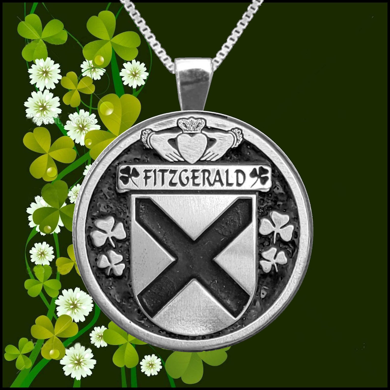 Fitzgerald Irish Coat of Arms Disk Pendant, Irish - Etsy