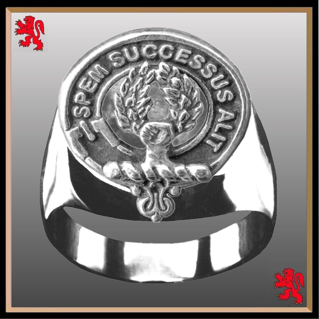 Ross Scottish Clan Crest Ring GC100 ~ Sterling Silver and Karat Gold - Etsy