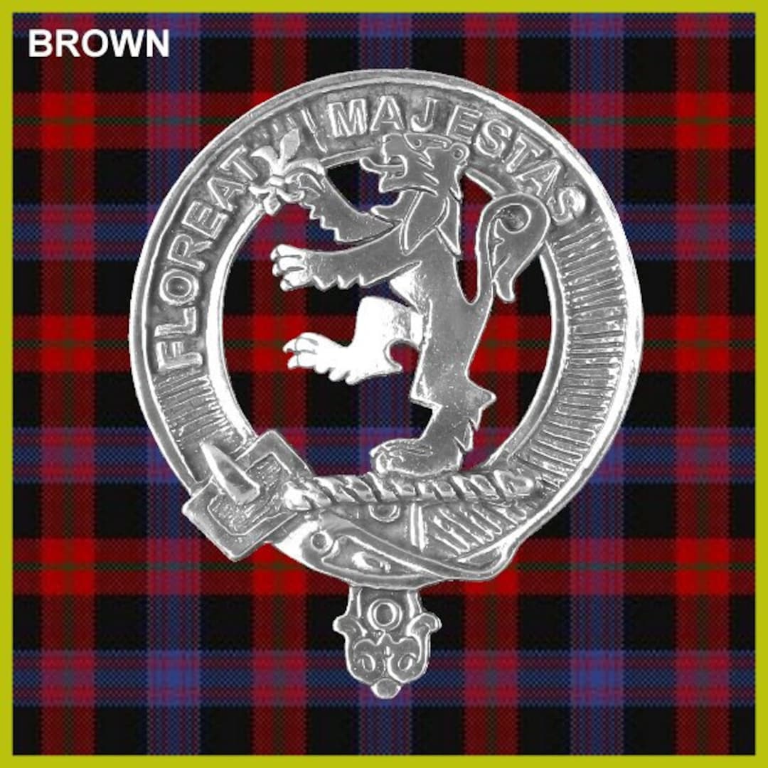 Brown Clan Crest Scottish Cap Badge CB02 - Etsy