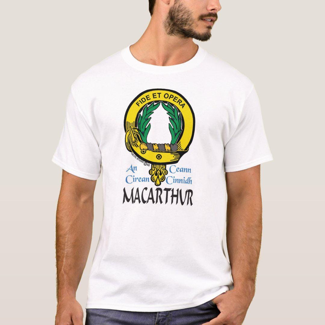 Macarthur Scottish Clan Crest Full T-shirt, Family Crest Shirt - Etsy