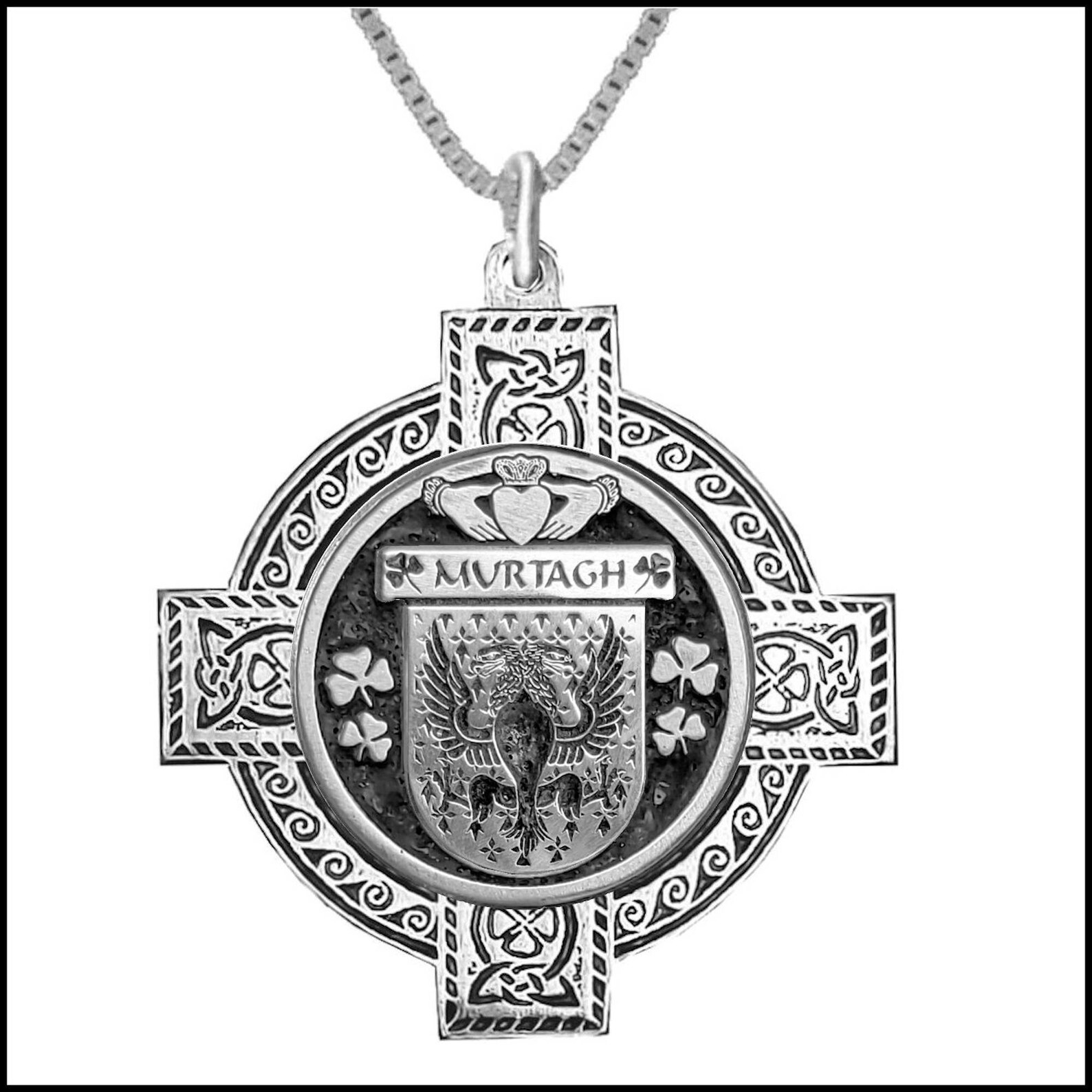 Murtagh Irish Coat of Arms Celtic Cross Pendant IP04 - Etsy