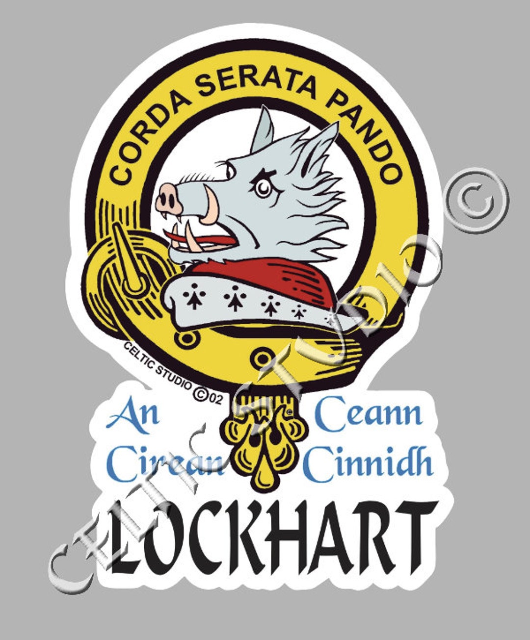 Lockhart Clan Crest Decal | Custom Scottish Heritage Car & Laptop ...