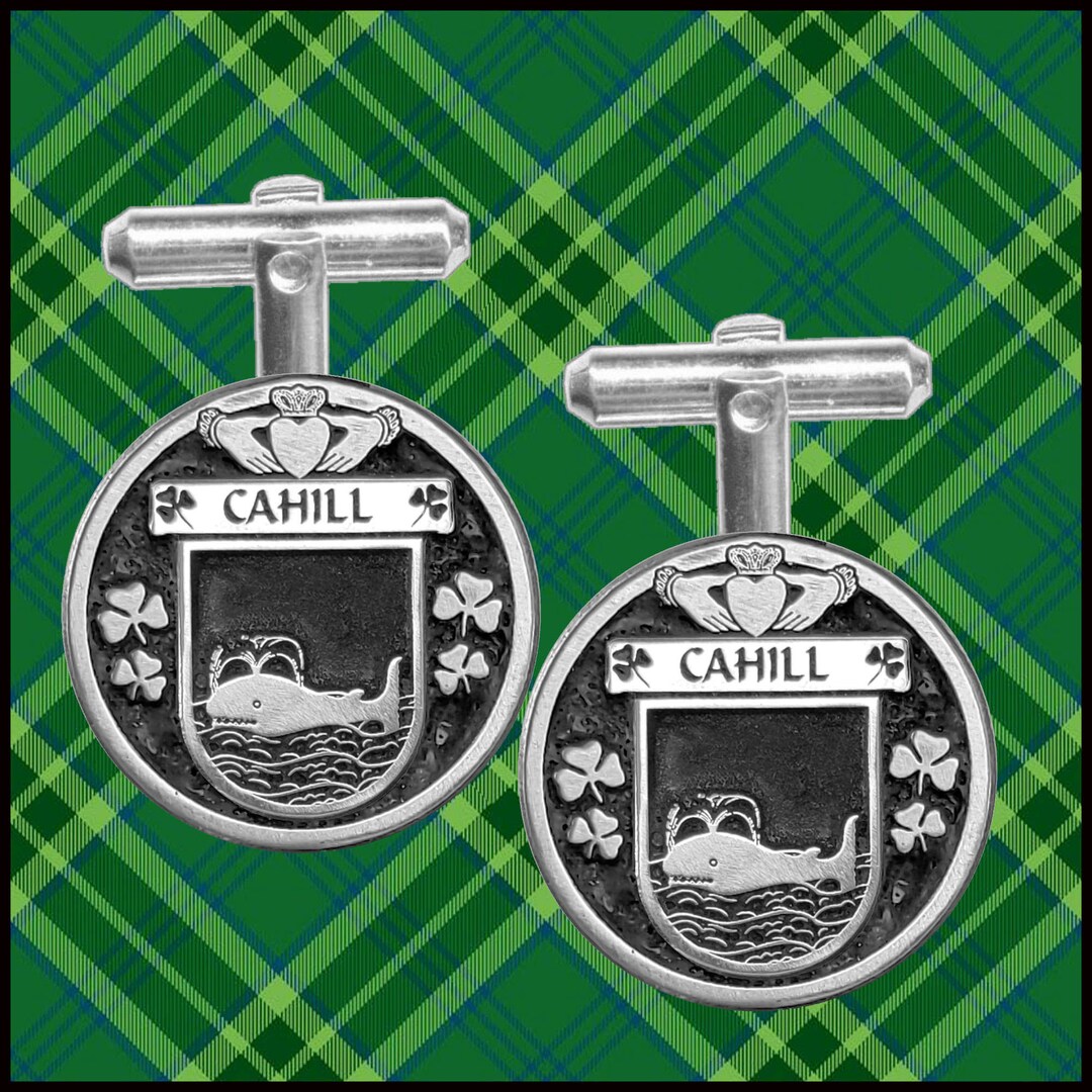 Cahill Irish Coat of Arms Disk Cufflinks - Etsy