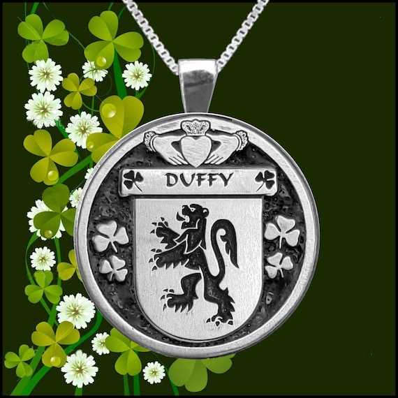 Duffy Irish Coat of Arms Disk Pendant Irish | Etsy