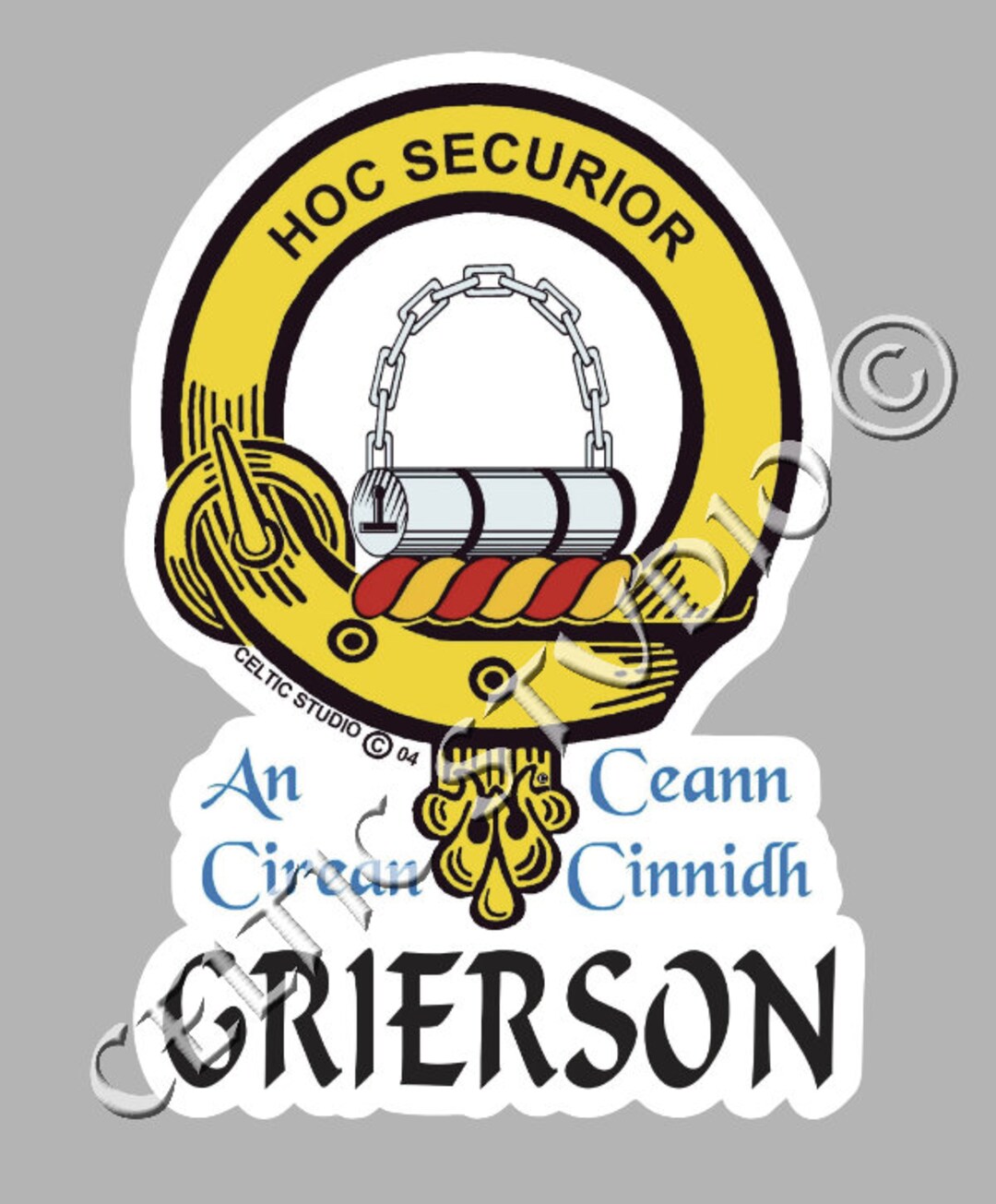 Grierson Clan Crest Decal | Custom Scottish Heritage Car & Laptop ...