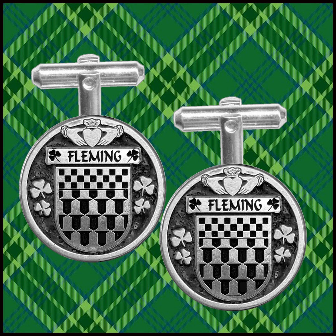 Fleming Irish Coat of Arms Disk Cufflinks - Etsy