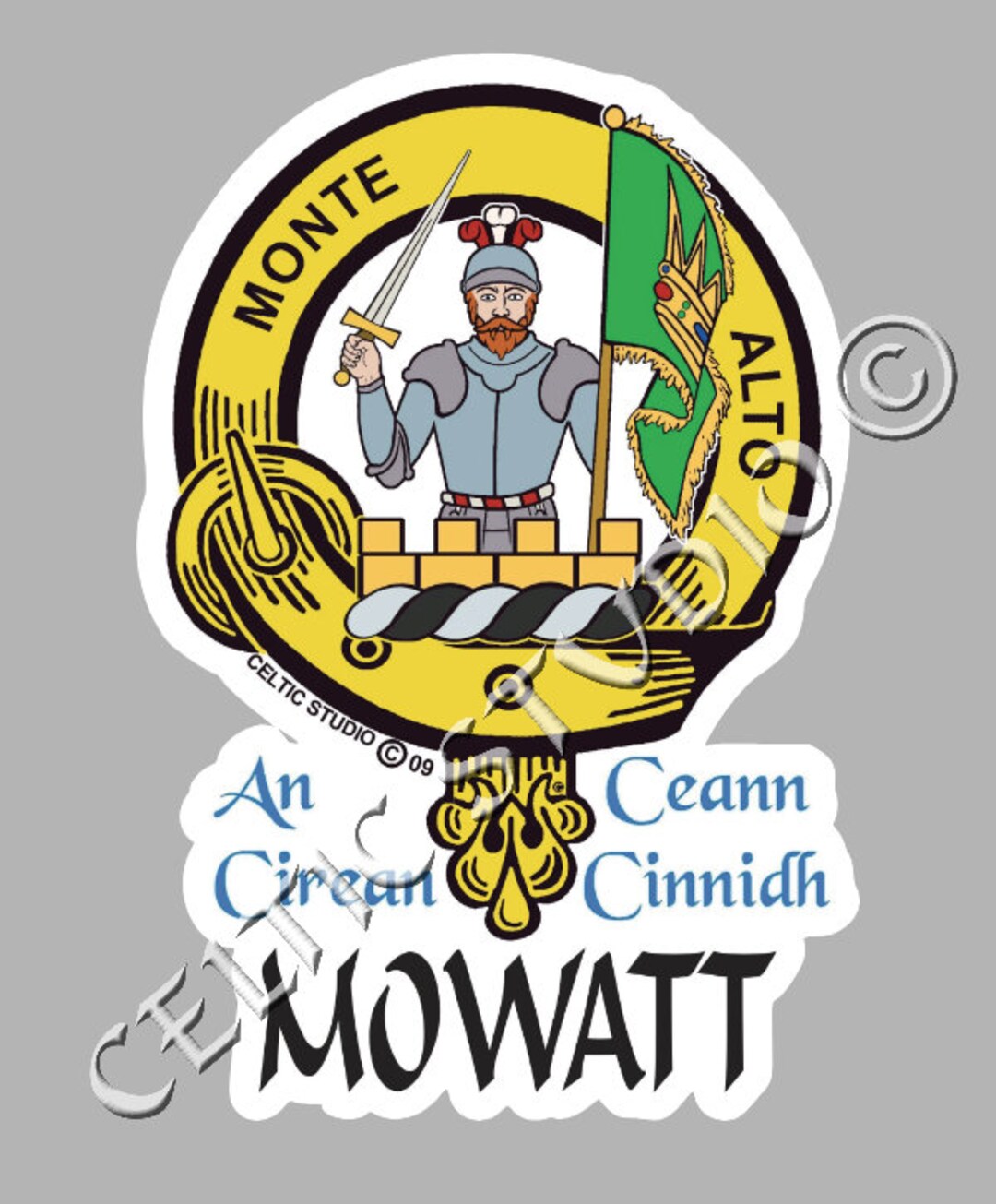 Mowatt Clan Crest Decal | Custom Scottish Heritage Car & Laptop ...