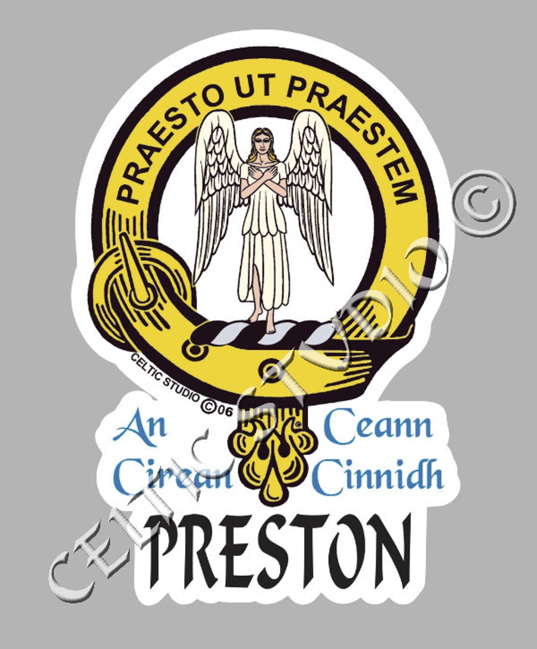 Preston Clan Crest Decal | Custom Scottish Heritage Car & Laptop ...