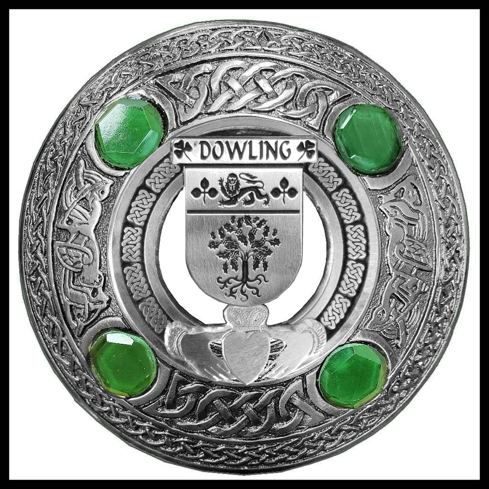 Dowling Irish Claddagh Coat of Arms Plaid Brooch Emerald - Etsy