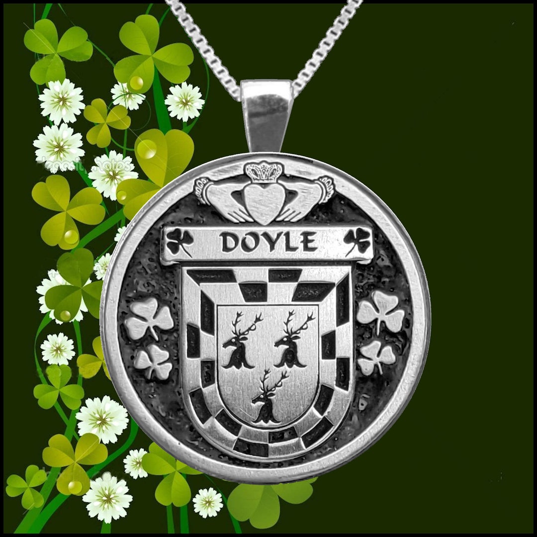 Doyle Irish Coat of Arms Disk Pendant, Irish - Etsy