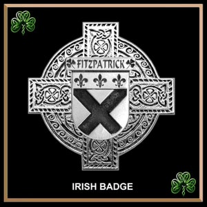 Fitzpatrick Irish Coat of Arms Celtic Cross Badge - Etsy