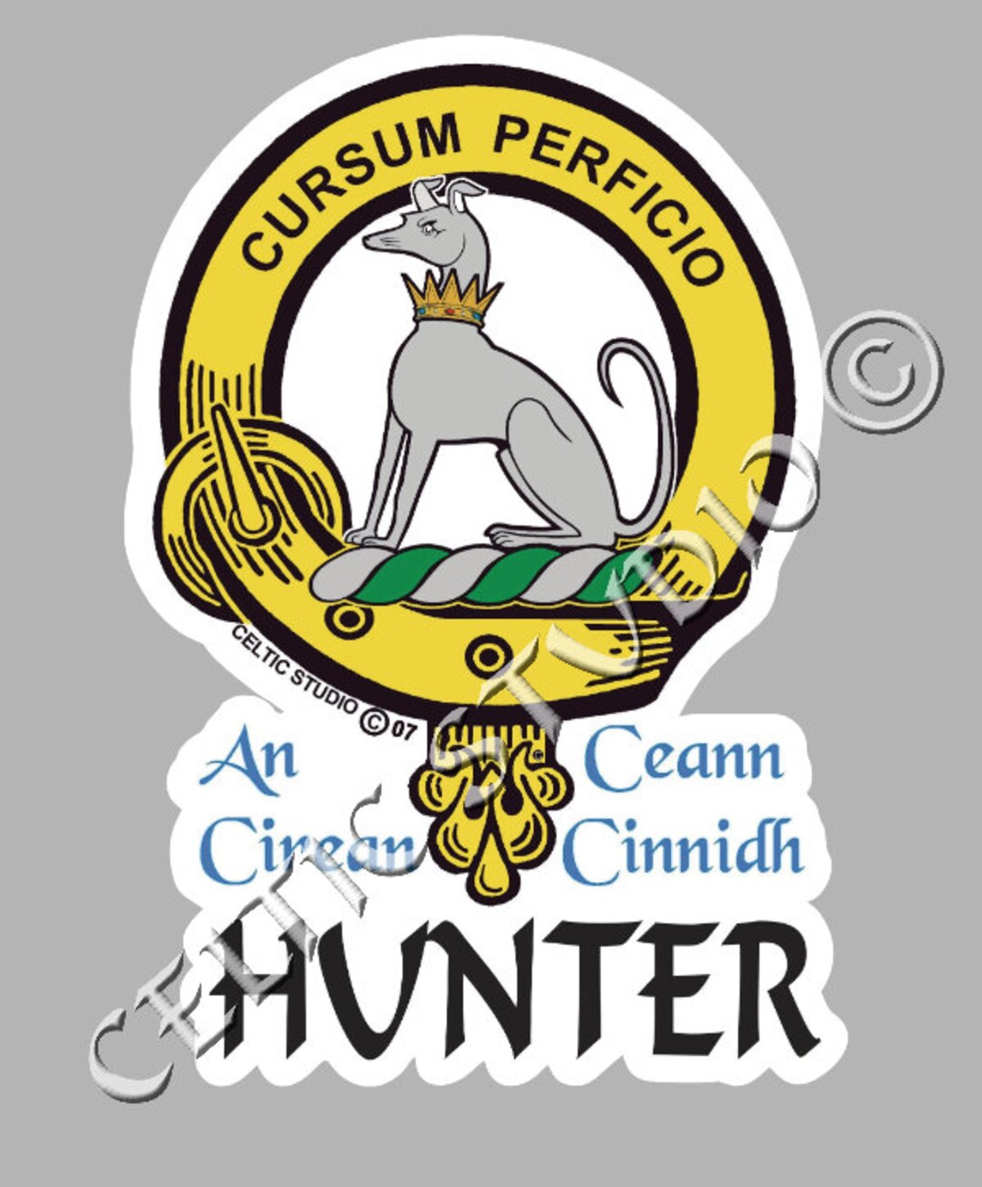 Hunter Clan Crest Decal | Custom Scottish Heritage Car & Laptop ...