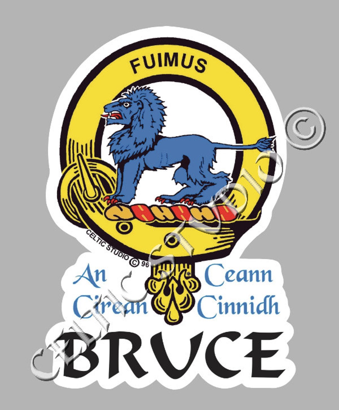 Bruce Clan Crest Decal | Custom Scottish Heritage Car & Laptop Stickers ...