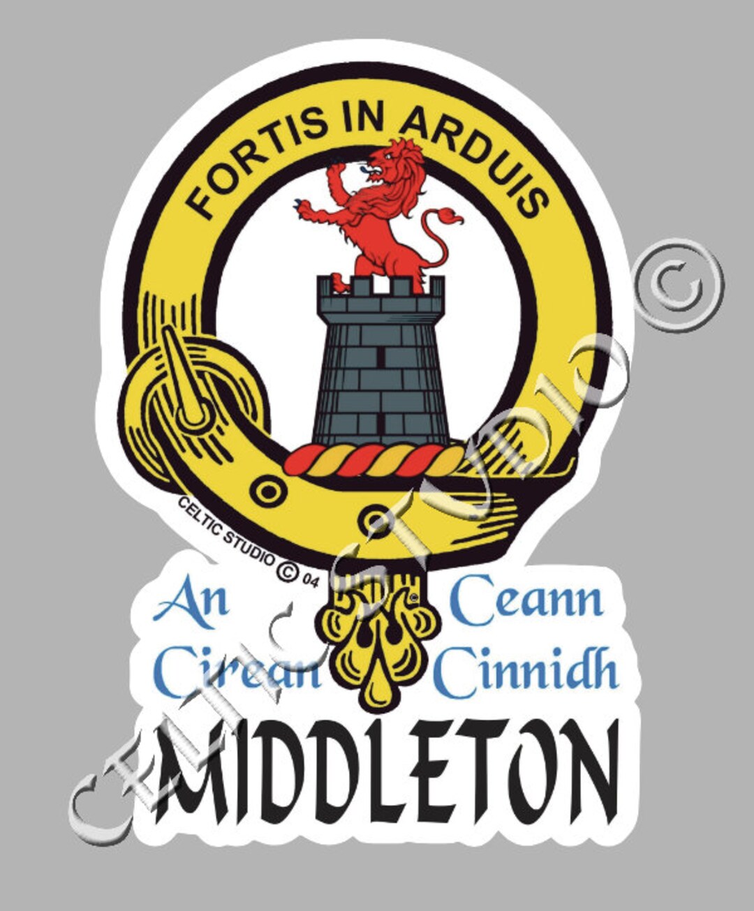 Middleton Clan Crest Decal | Custom Scottish Heritage Car & Laptop ...