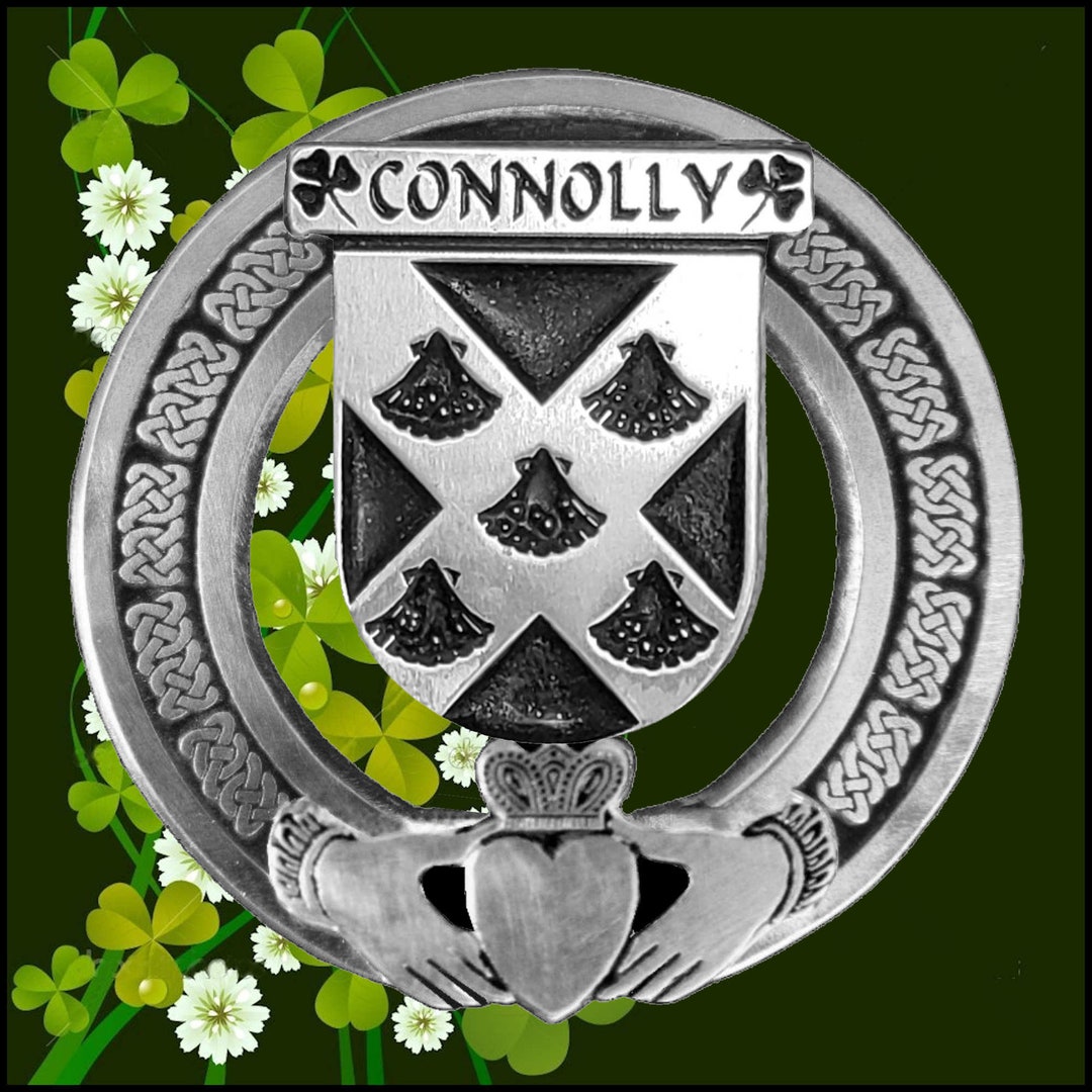 Connolly Irish Claddagh Coat of Arms Badge - Etsy