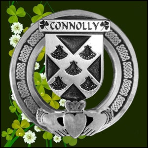 Connolly Irish Claddagh Coat of Arms Badge - Etsy