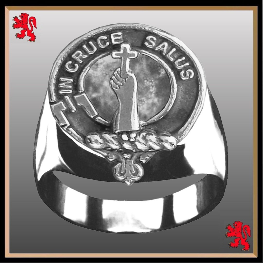 Taylor Scottish Clan Crest Ring GC100 ~ Sterling Silver and Karat Gold ...