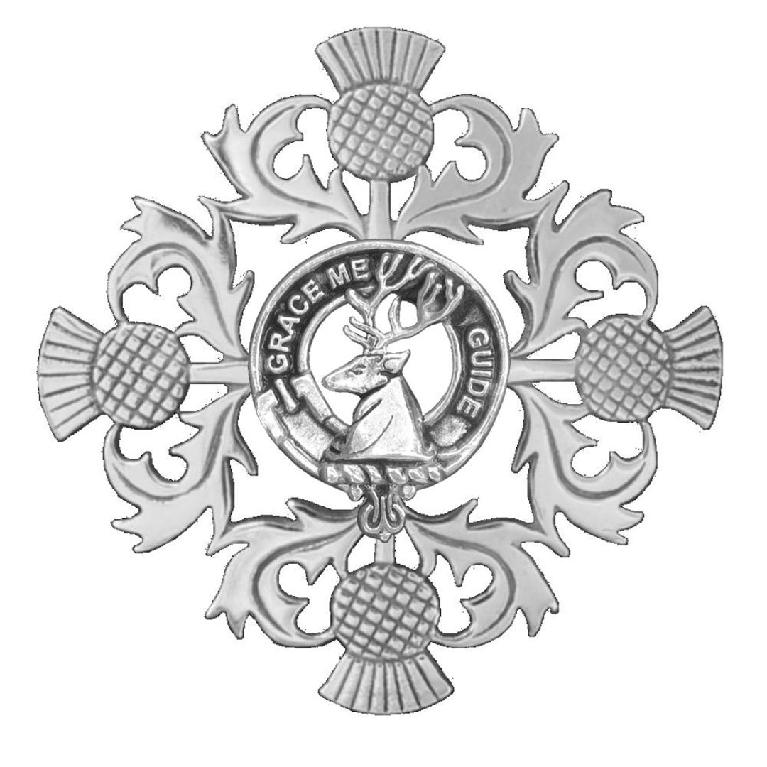 Forbes Clan Crest Scottish Four Thistle Brooch - Etsy