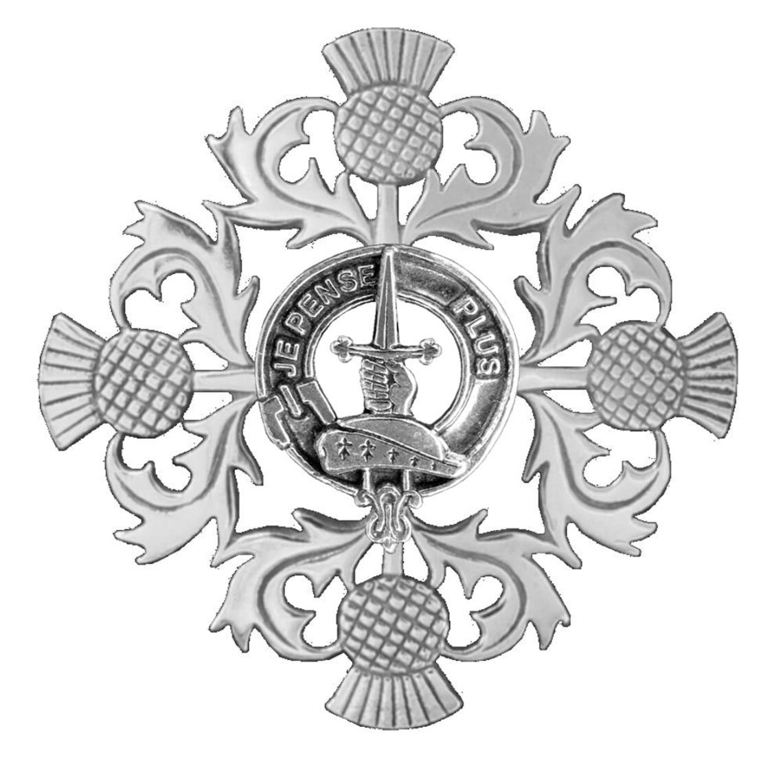 Erskine Clan Crest Scottish Four Thistle Brooch - Etsy