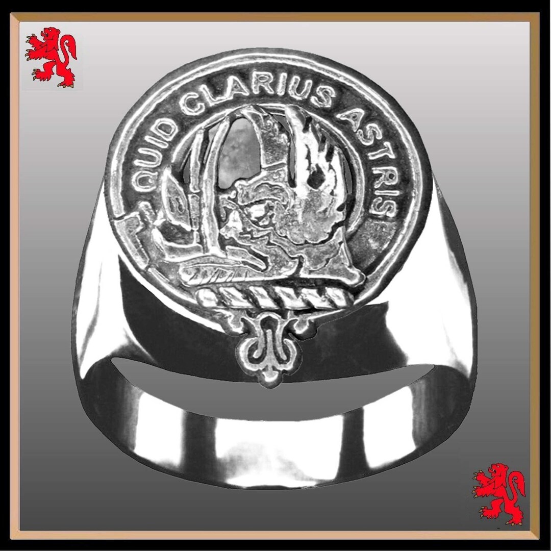 Baillie Scottish Clan Crest Ring GC100 ~ Sterling Silver and Karat Gold ...