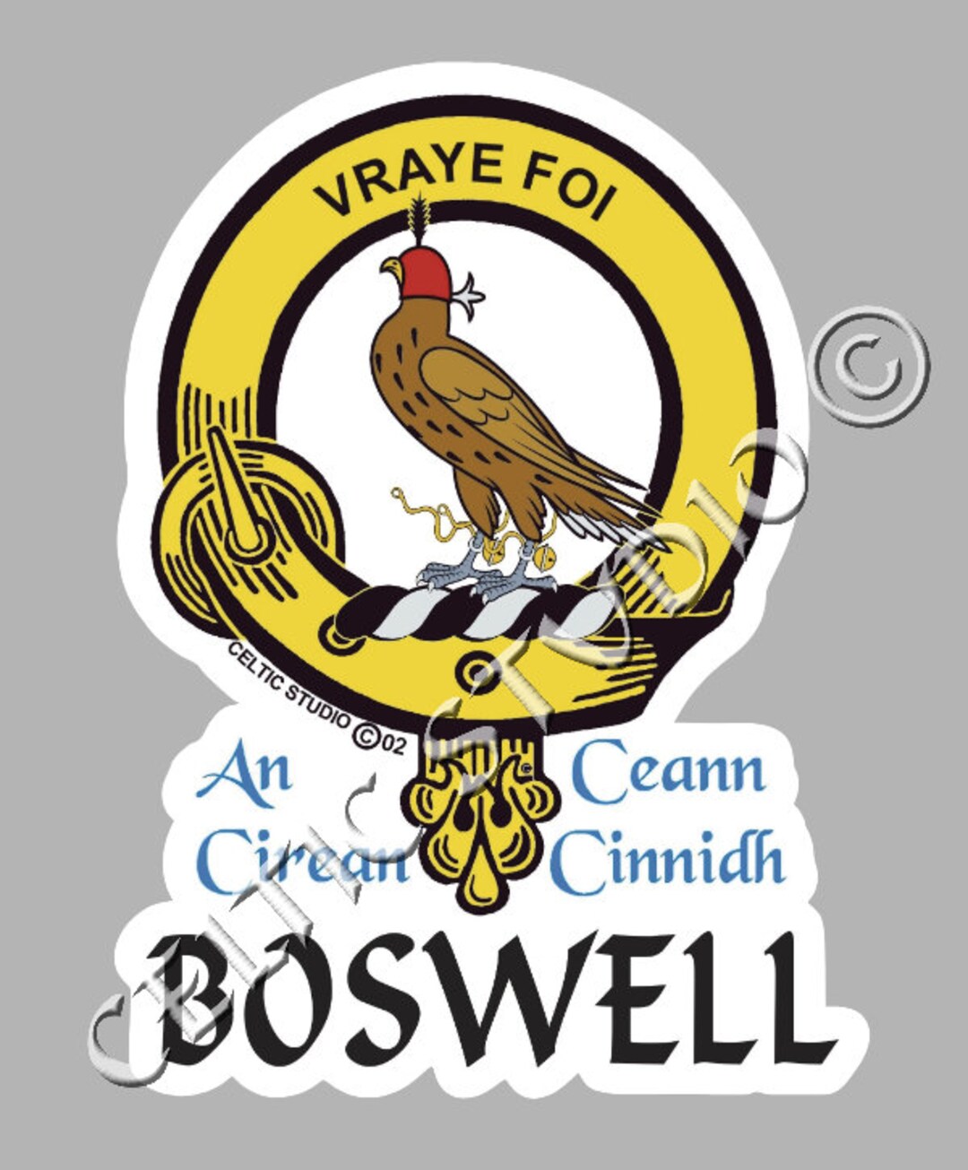 Boswell Clan Crest Decal | Custom Scottish Heritage Car & Laptop ...