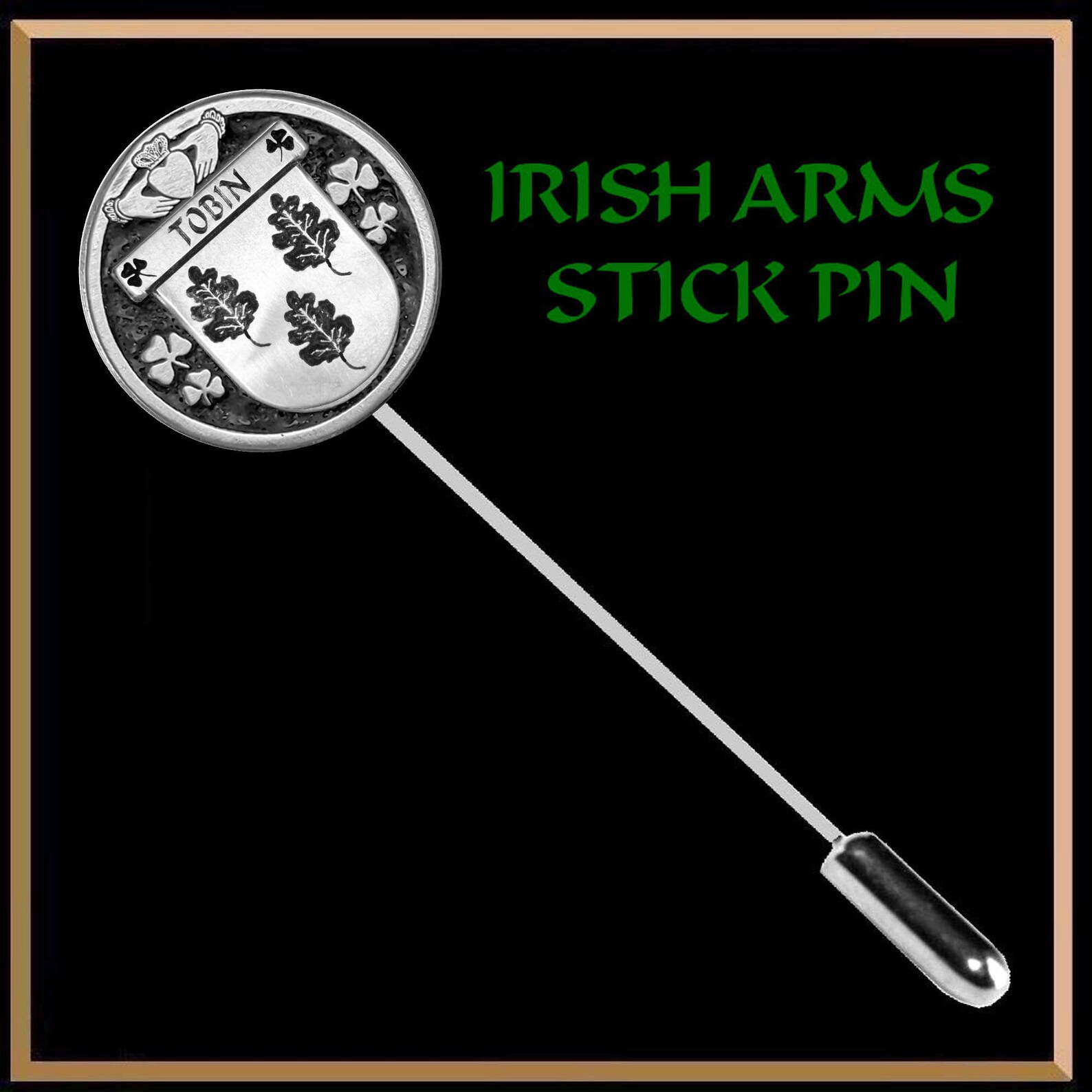 Tobin Irish Family Coat of Arms Stick Pin - Etsy