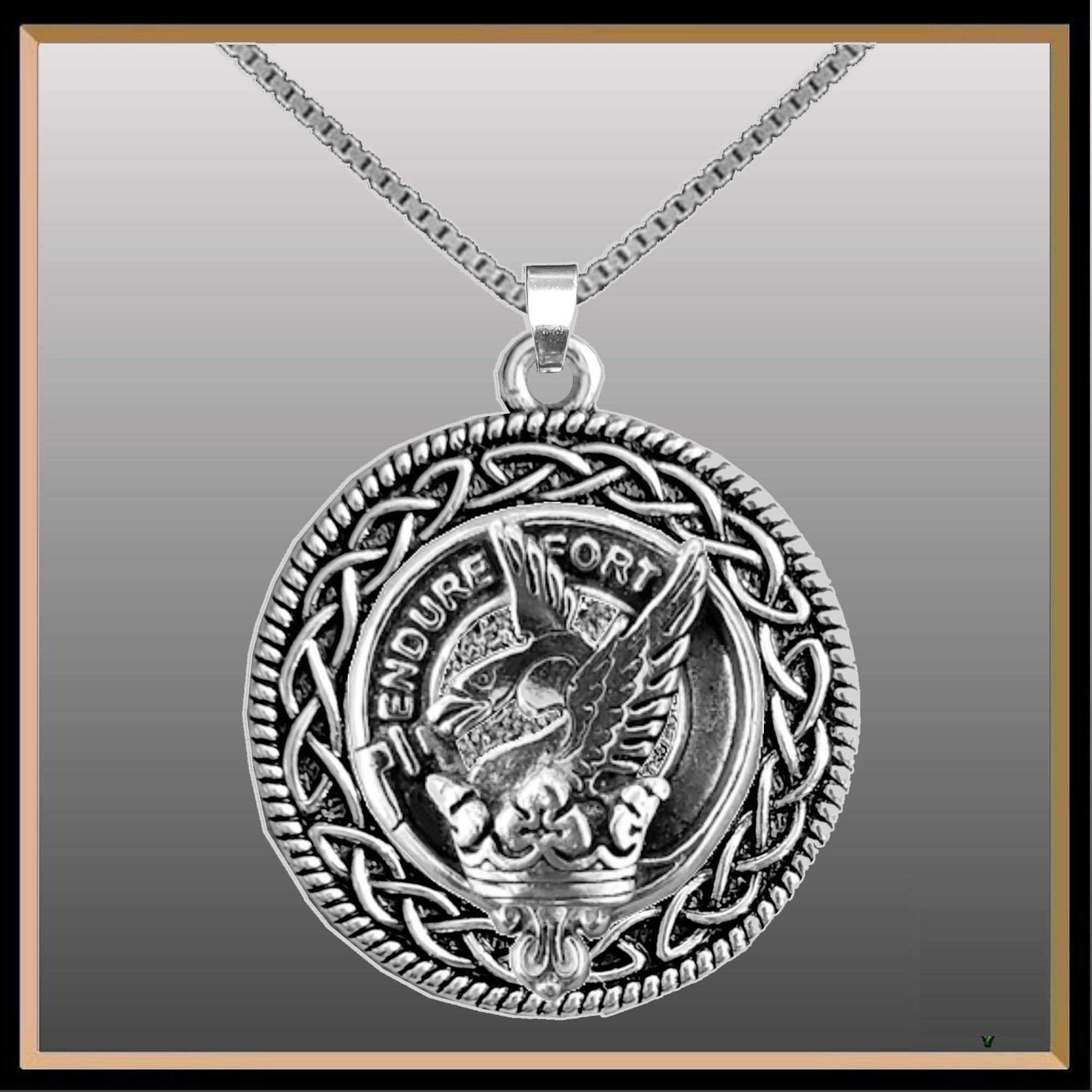 Lindsay Clan Crest Celtic Interlace Disk Pendant Scottish - Etsy