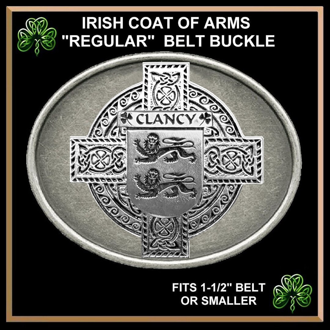 Clancy Irish Coat of Arms Regular Buckle - Etsy