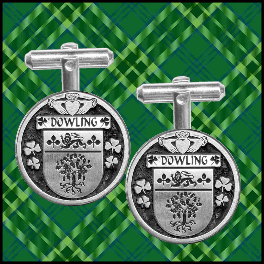 Dowling Irish Coat of Arms Disk Cufflinks - Etsy UK
