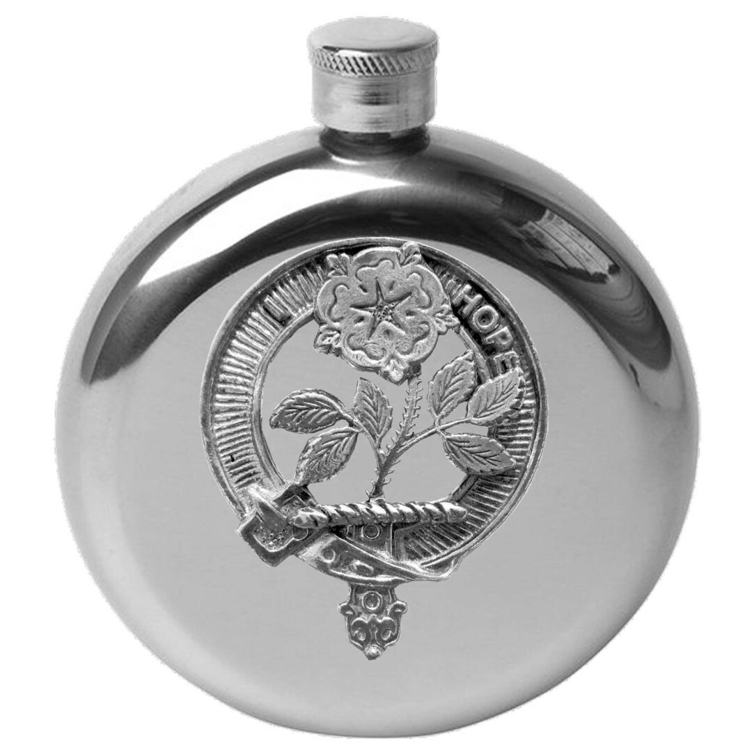 Learmonth 5oz Round Scottish Clan Crest Badge Stainless Steel Flask - Etsy