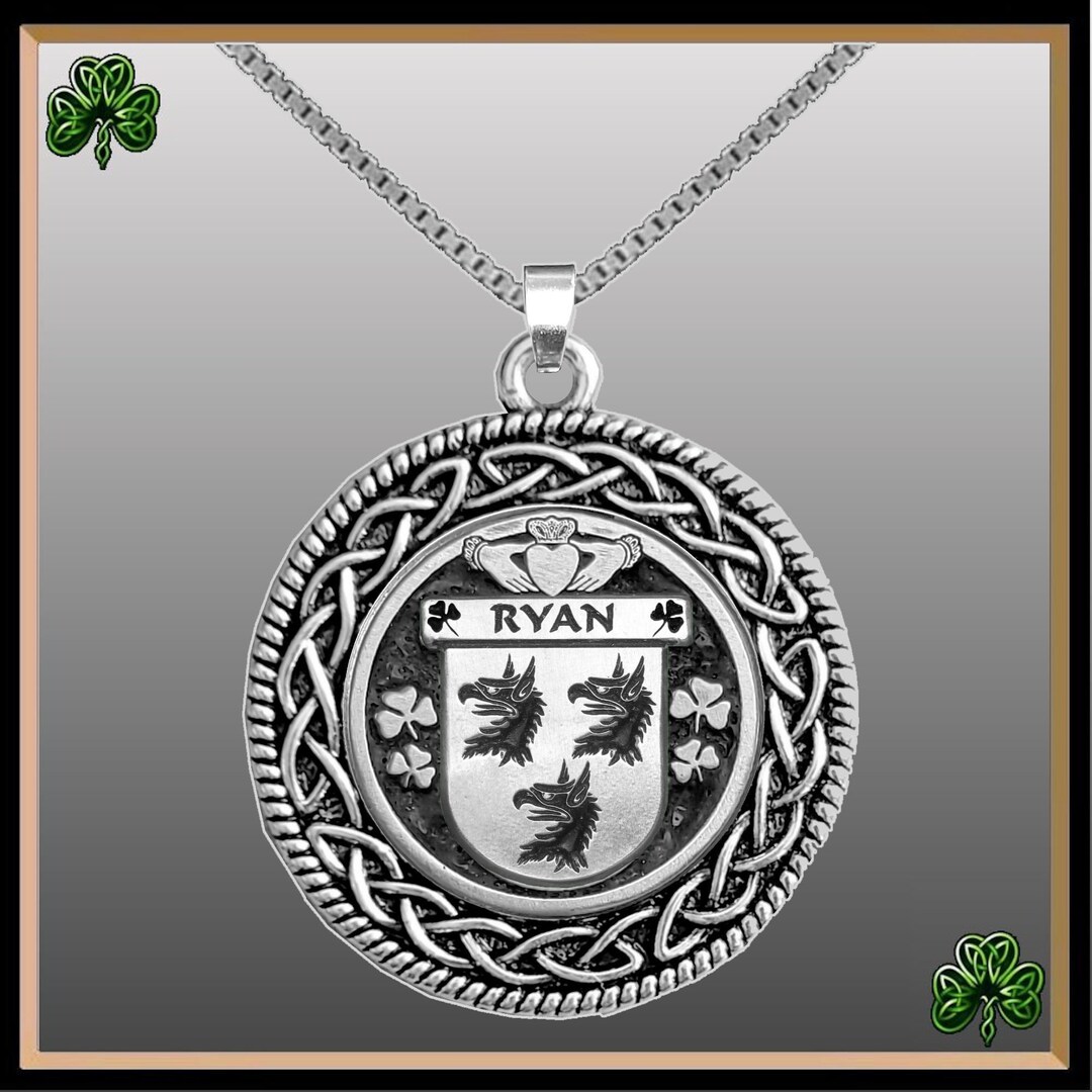 Ryan Irish Coat of Arms Celtic Interlace Disk Pendant ~ IP06 - Etsy