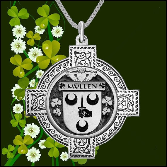 Mullen Irish Coat of Arms Celtic Cross Pendant IP04 | Etsy
