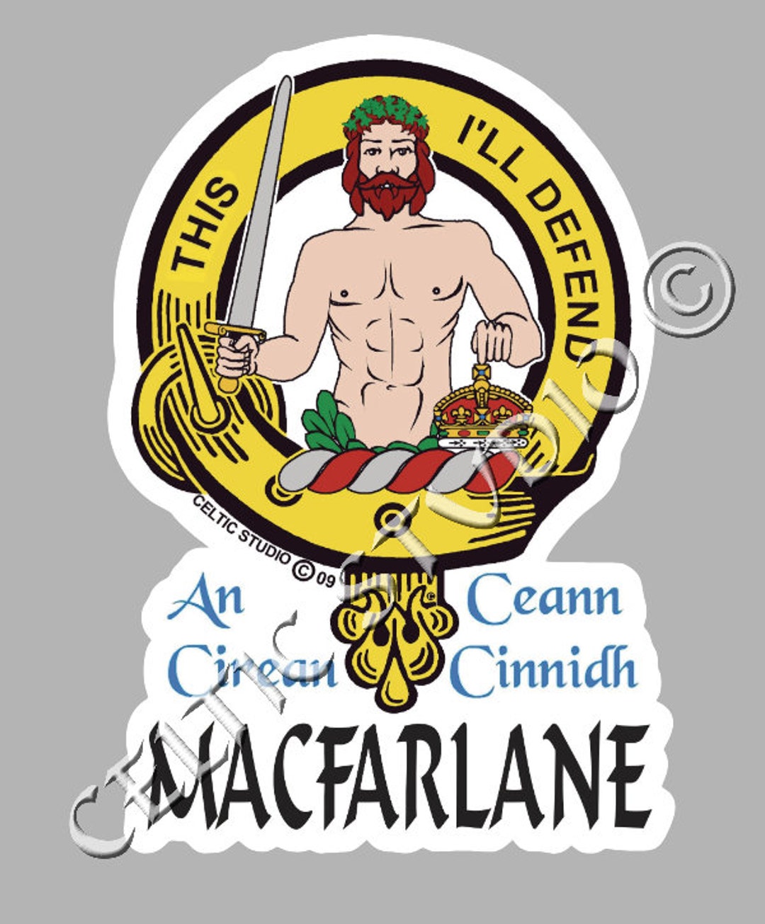 Macfarlane Clan Crest Decal | Custom Scottish Heritage Car & Laptop Stickers - Etsy