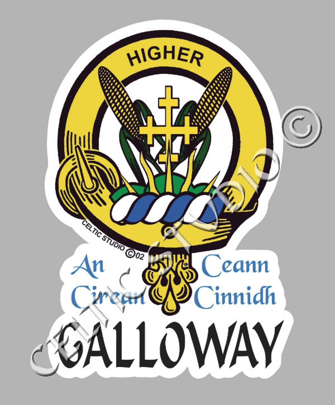 Galloway Clan Crest Decal | Custom Scottish Heritage Car & Laptop ...