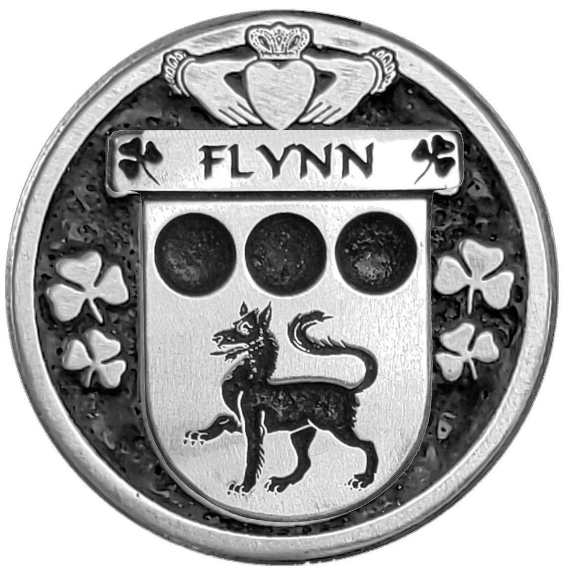 Flynn Irish Coat of Arms Celtic Cross Bow Brooch - Etsy