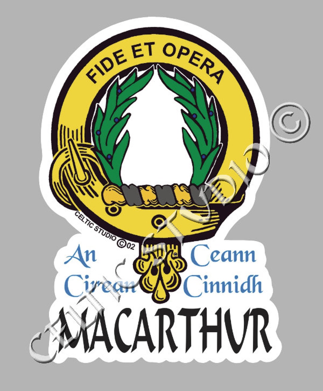 Macarthur Clan Crest Decal | Custom Scottish Heritage Car & Laptop ...