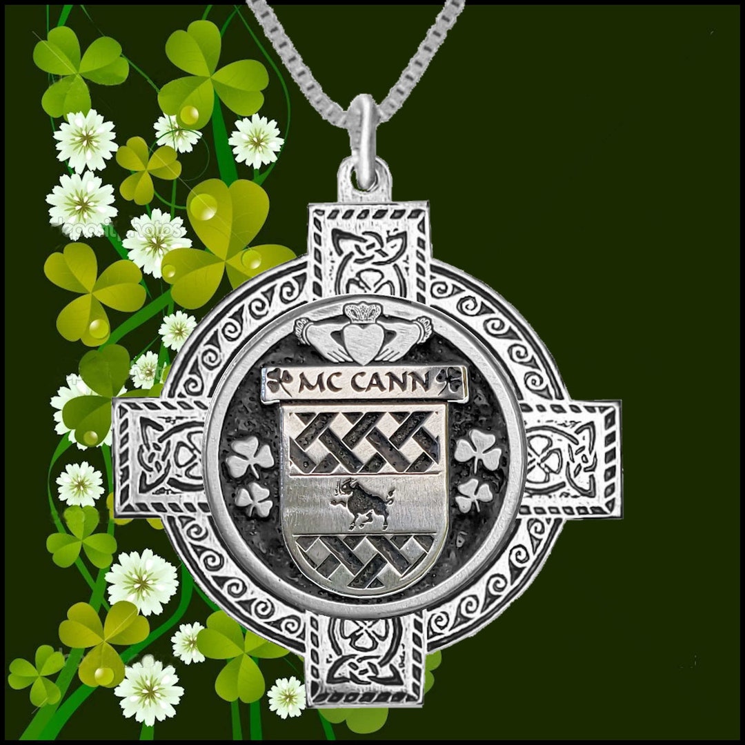 Mccann Irish Coat of Arms Celtic Cross Pendant ~ IP04 - Etsy
