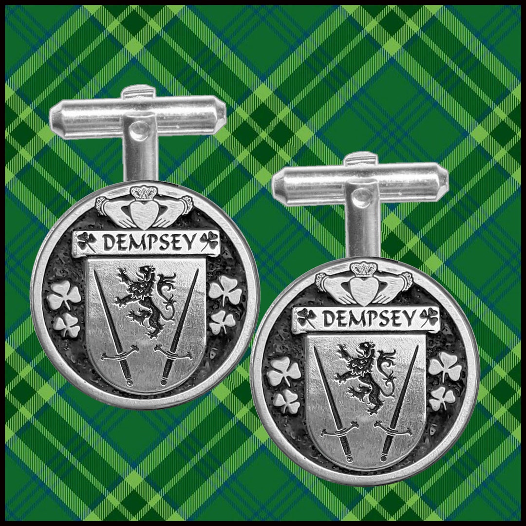 Dempsey Irish Coat of Arms Disk Cufflinks - Etsy
