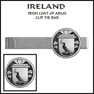 Sheehan Irish Coat of Arms Clip Tie Bar - Etsy