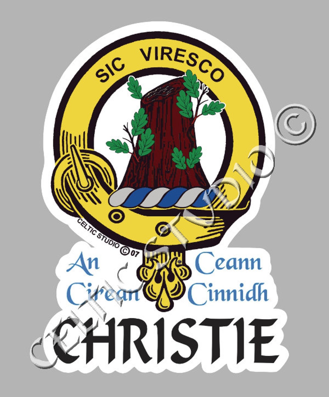 Christie Clan Crest Decal | Custom Scottish Heritage Car & Laptop ...