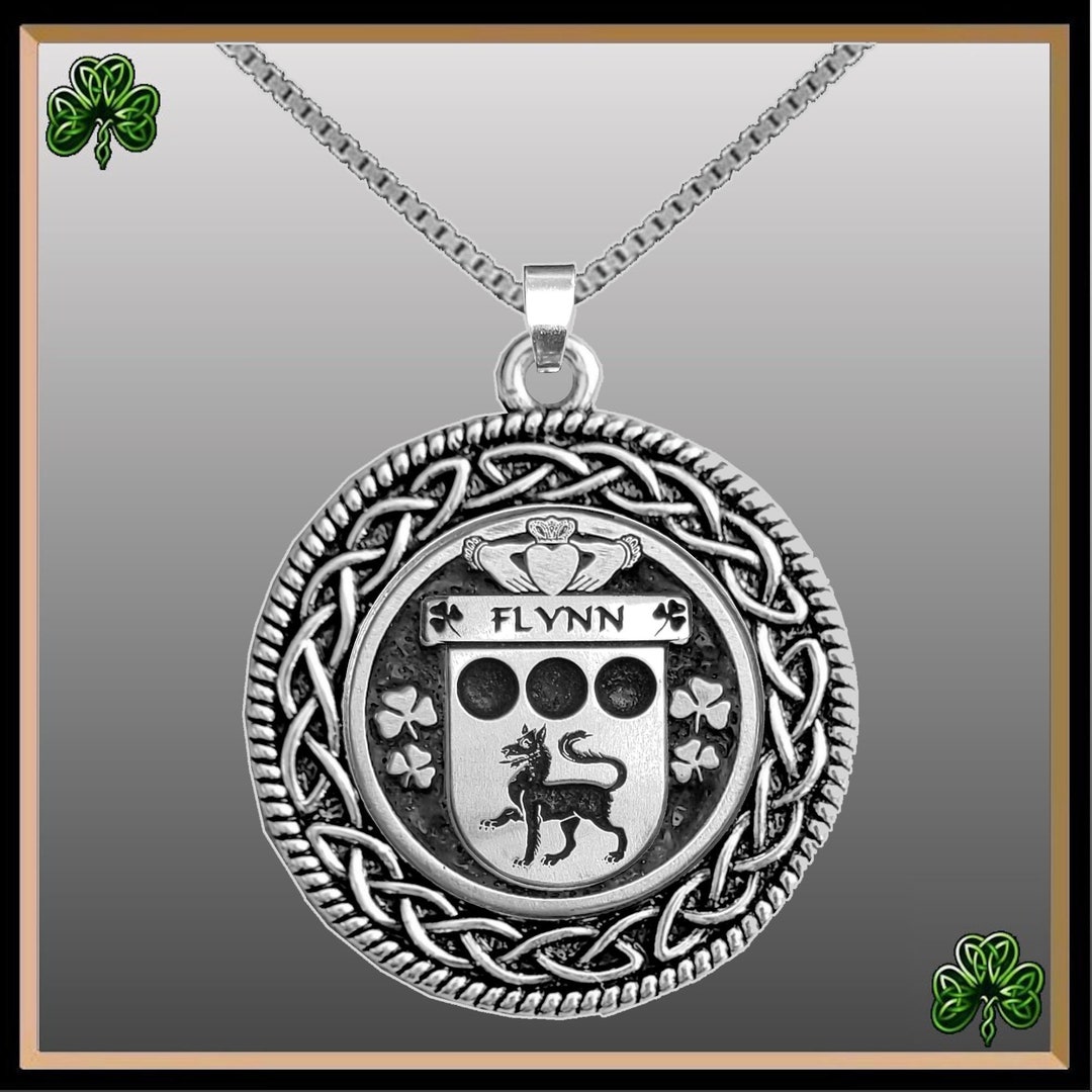 Flynn Irish Coat of Arms Celtic Interlace Disk Pendant ~ IP06 - Etsy