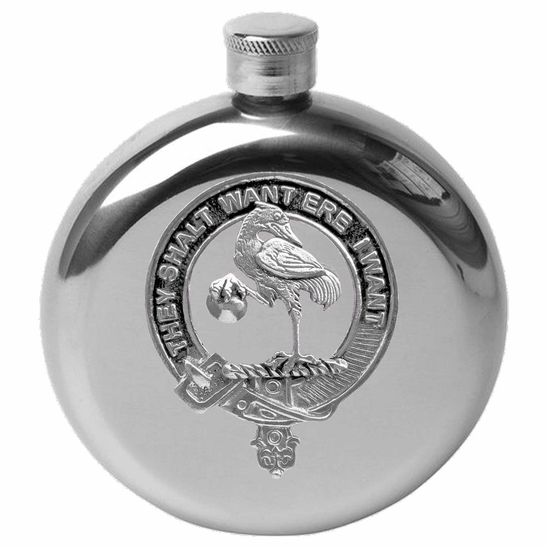 Cranston 5oz Round Scottish Clan Crest Badge Stainless Steel Flask - Etsy