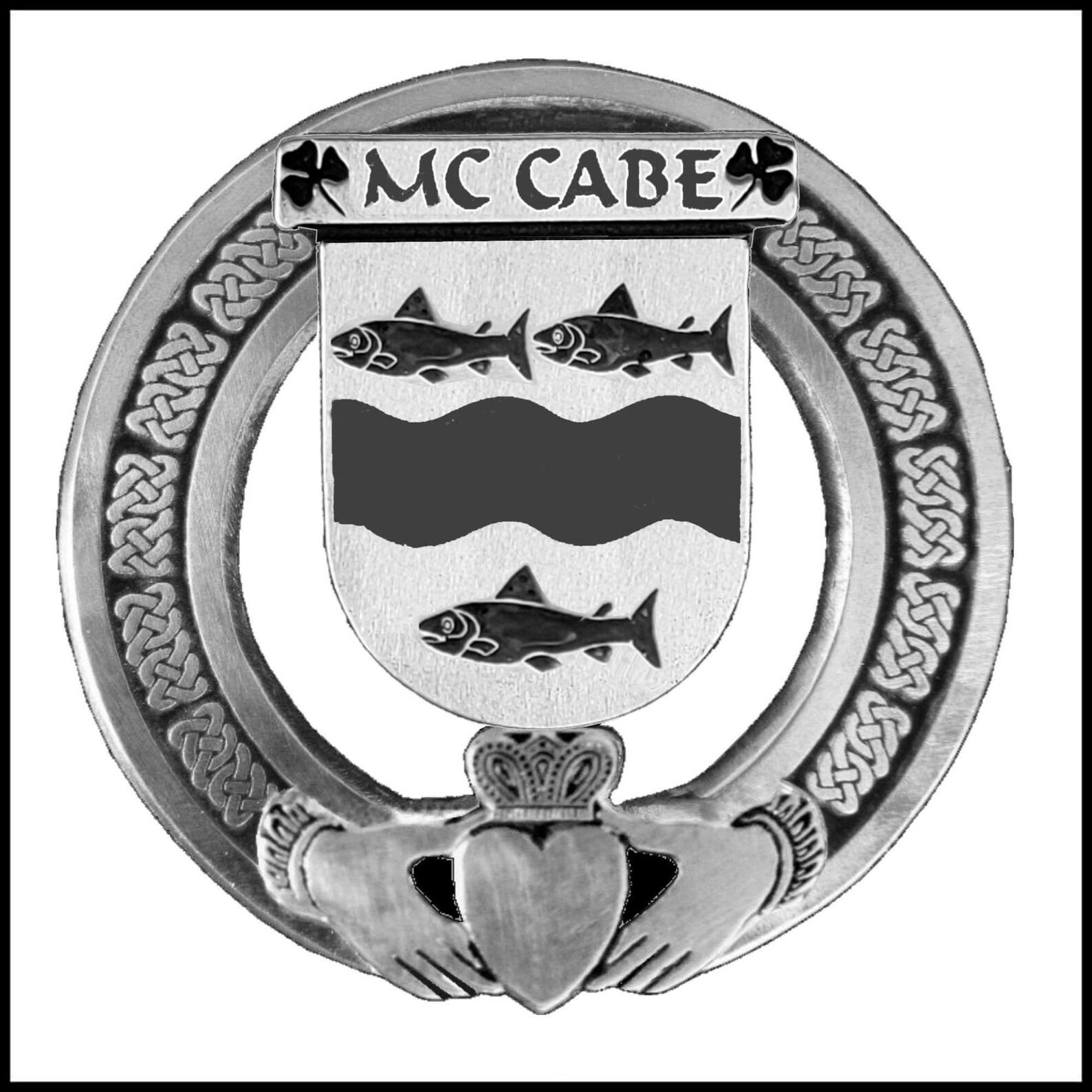 Mccabe Irish Claddagh Coat of Arms Badge - Etsy UK