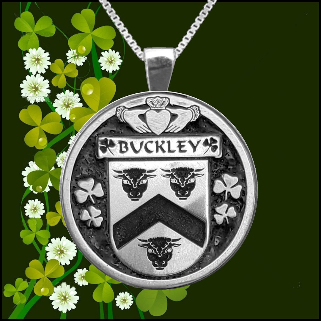 Buckley Irish Coat of Arms Disk Pendant, Irish - Etsy
