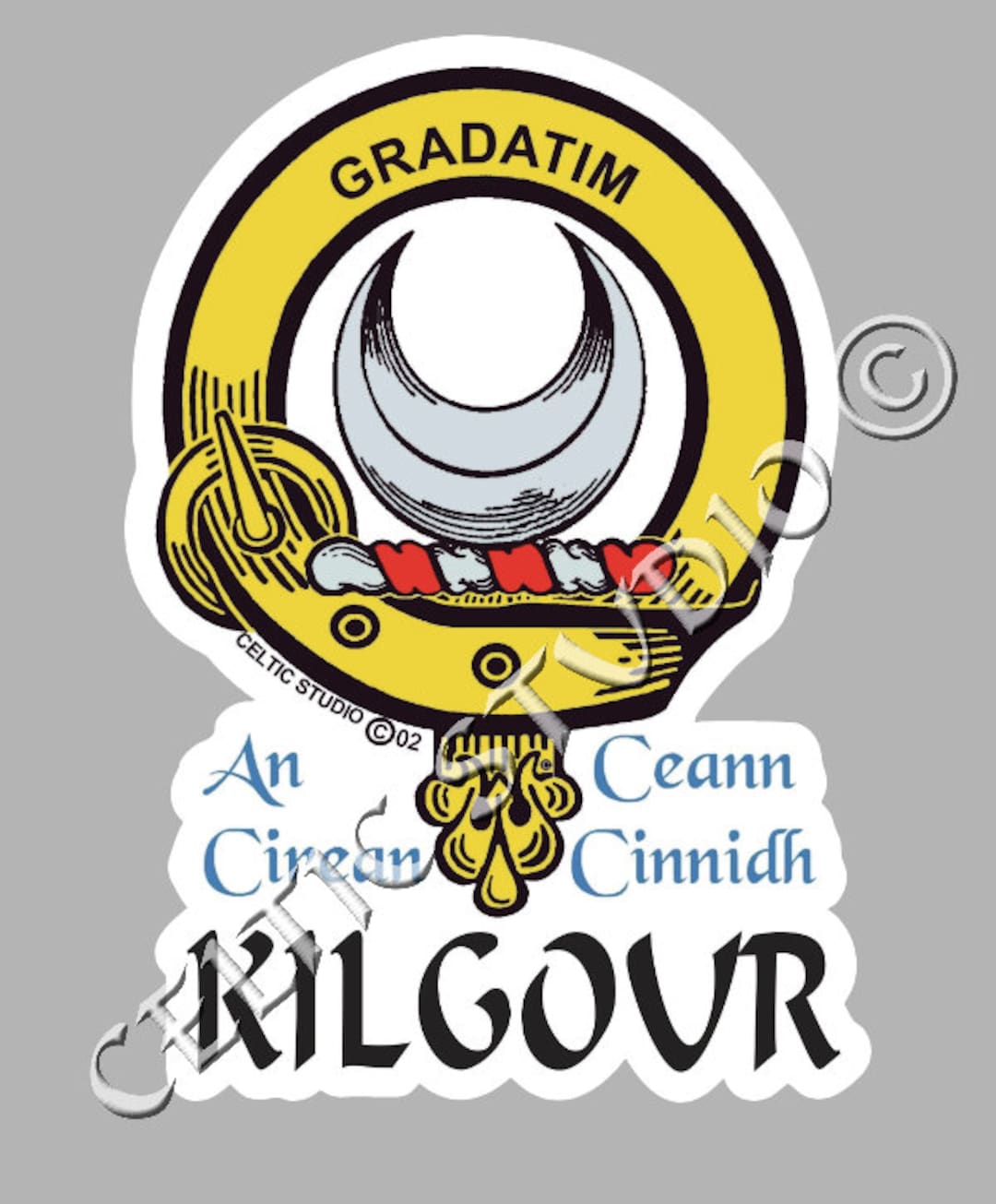 Kilgour Clan Crest Decal | Custom Scottish Heritage Car & Laptop ...